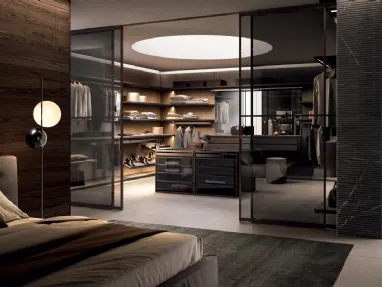 Atelier wardrobe with sliding doors and Shine integrated handle by Adok